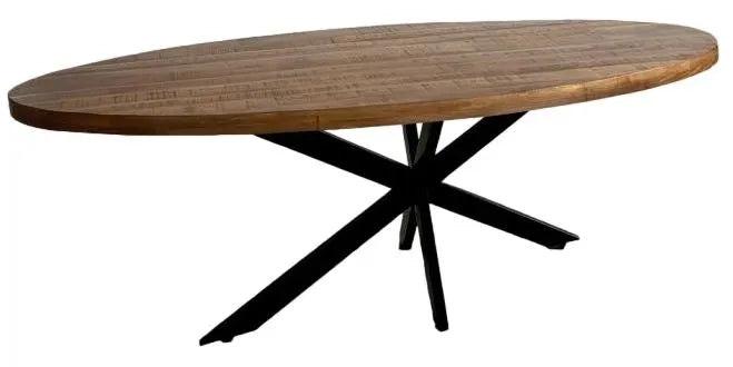 Kamala Oval Fixed Top Dining Table 2m — Indigo Home and Gift